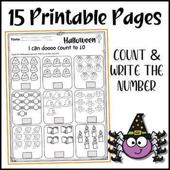 How Many? Halloween Numbers Count and Color to 10 Worksheets Morning ...