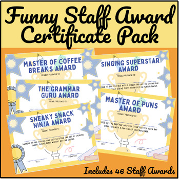 Funny Staff Awards & Printable Certificates for Teacher Appreciation ...