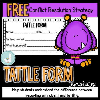 FREEBIE!! Tattle Form | TeachShare