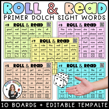 Kindergarten High Frequency Sight Word Worksheets | Roll and Read Games ...