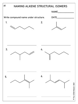 Hydrocarbons Naming Alkene Structural Isomers Organic Chemistry ...
