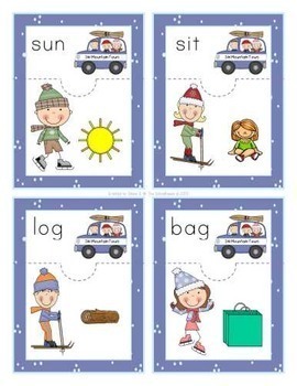 CVC Word Matching Puzzle Cards for Winter | TeachShare