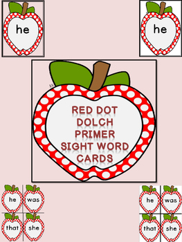 Red Dot Apple Dolch Primer Sight Word Flashcards & Posters | TeachShare