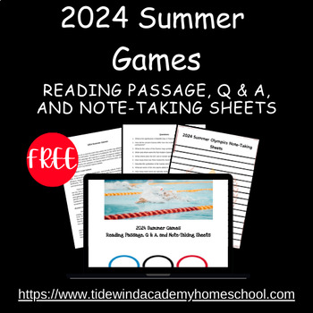 FREEBIE 2024 Summer Games Reading Passage, Q & A, and Note-Taking ...
