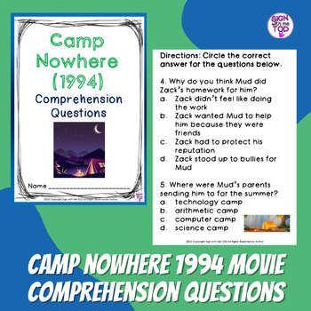 Camp Nowhere - 1994 Movie Comprehension Questions | TeachShare