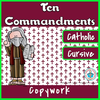 Ten Commandments Handwriting Practice in Cursive - Catholic | TeachShare