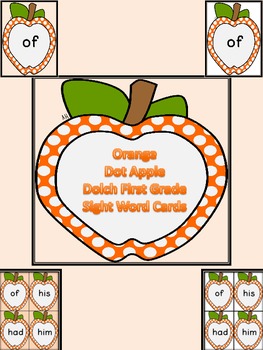 Orange Dot Apple Dolch First Grade Sight Word Flashcards and Posters ...