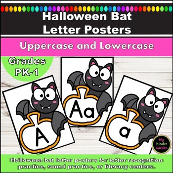 Halloween Bat Uppercase & Lowercase Letter Posters for Letter Fluency ...