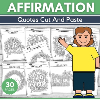 Positive Affirmation | Motivational Quotes Cut And Paste worksheet ...