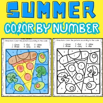 Summer color by number - Activities pages for Celebrate Summer and end ...