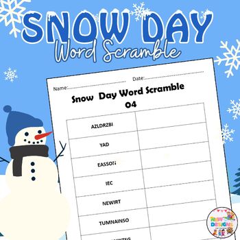 World Snow Day Word Scramble / Activity / Printable Worksheets For Kids ...