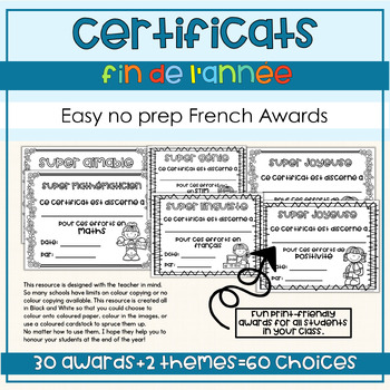 French Certificates End-of-Year-French Awards-Certificats fin de l ...