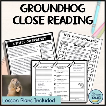 Groundhog Close Reading, Lesson Plans, Vocabulary,Writing, No Prep ...