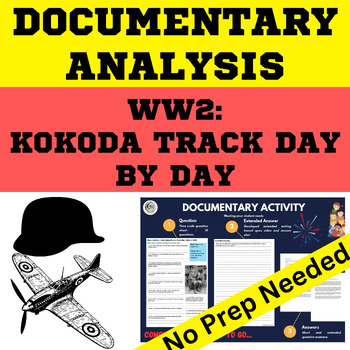 WW2 History Kokoda Track documentary printable + digital worksheet ...