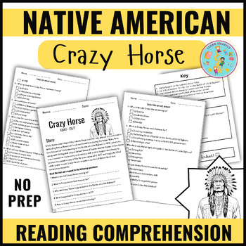 Native American Reading Comprehension Crazy Horse Reading Comprehension ...