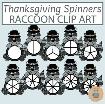 Thanksgiving Spinners Clipart, Raccoon Spinner clip art for worksheets ...