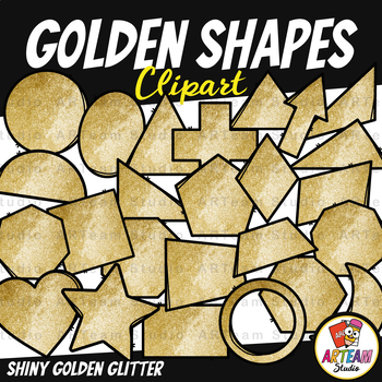 Golden Glitter 2D Shapes Clipart | Math Clipart [ARTeam Studio ...