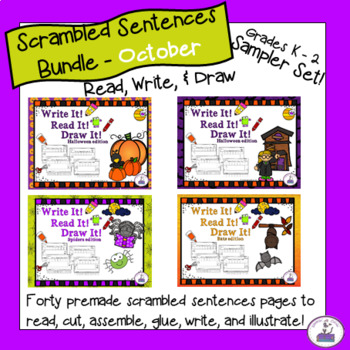 Scrambled Sentences - Read, Write, and Draw October Sampler | TeachShare