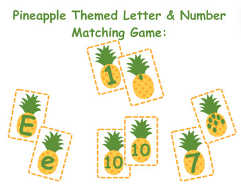 Letter & Number Matching Game - Pineapple Themed | TeachShare