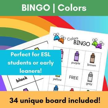 Colors Bingo | Game Boards and Counters Included! | TeachShare