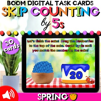 Skip Counting by 5s to 150 Spring Math Boom Cards™ for Kindergarten ...