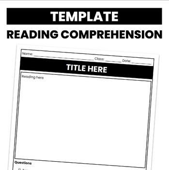 FREEBIE: Reading Comprehension Worksheet Template | TeachShare