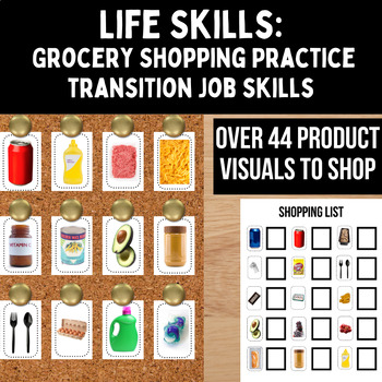 Life Skills: Grocery Skills Practice Visuals and Shopping List for ...