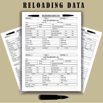 Reloading Data log|Printable|Detailed Load Tracker |Advanced Reloading | TeachShare