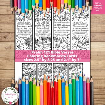 Psalm 121 KJV Coloring Bible Verse Bookmarks, Scripture Christian ...