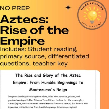 Aztec Empire: The Beginning and Rise Mesoamerica Reading Comprehension ...