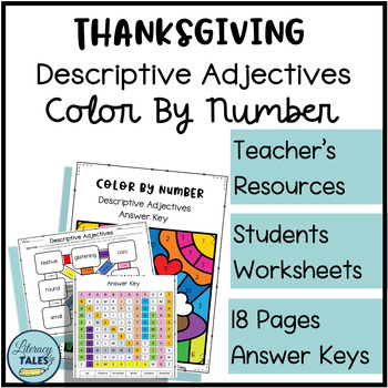 Thanksgiving Descriptive Adjectives Color By Number Activities | TeachShare