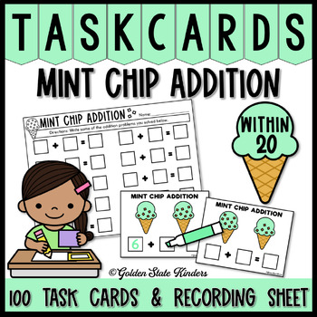 Summer Addition Task Cards Within 20 Ice Cream Themed Math Center ...