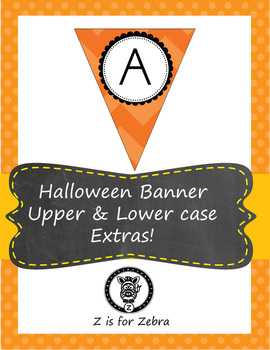 Halloween Pennant/ Bunting 3 - Uppercase and lowercase letters + extras ...