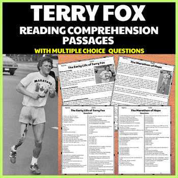 Terry Fox Reading Comprehension Passages with Multiple Choice Questions ...