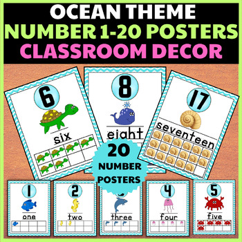 Ocean Theme Number 1-20 Posters|Under the Sea Classroom Decor ...
