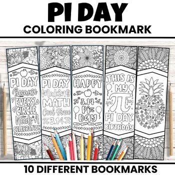 Printable Math Bookmarks To Color Template | Pi day Quotes Coloring ...