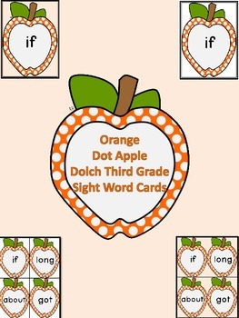 Orange Dot Apple Dolch Third Grade Sight Word Flashcards and Posters ...