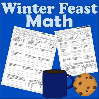 Counting Money Winter Feast Math Worksheet Word Problems Add Subtract ...