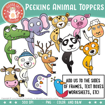 Animals Toppers Clipart - Peeker Animals 2 | TeachShare