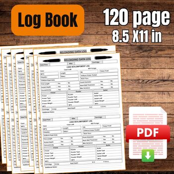 Reloading Data log|Printable|Detailed Load Tracker |Advanced Reloading ...