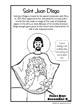 Coloring Page: Saint Juan Diego's Connection to Our Lady of Guadalupe ...