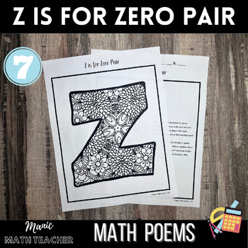 Z is for Zero Pair - Math & Poems - ABCs - Mindfulness Coloring ...