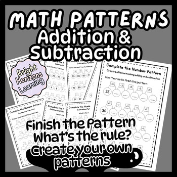 Number Patterns Sequence Worksheets Addition Subtraction Double Digits Math | TeachShare