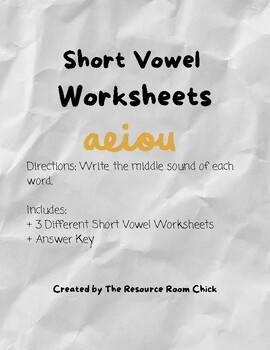 Short Vowels (a, e, i, o, u) Worksheets | TeachShare