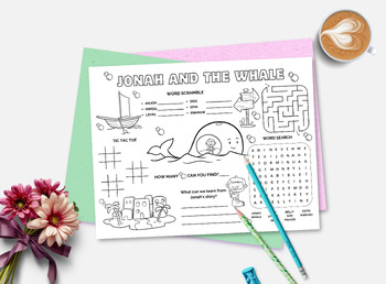 Jonah and the Whale, Bible Story Activity Sheet, Sunday School | TeachShare