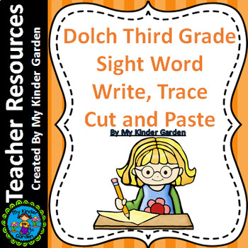 Dolch 3rd Grade Write, Trace, Cut, Paste High Frequency Words Sight ...