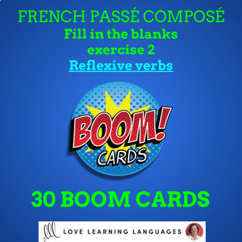 French Reflexive Verbs Passé Composé Boom Cards and Printable Worksheet ...