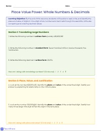 Mastering Place Value and Decimals — Mathematics — for 4th Grade ...