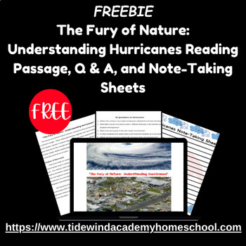 FREEBIE Understanding Hurricanes Passage, Q & A, and Note-Taking Sheets ...