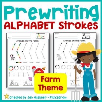 Fine Motor PREWRITING ALPHABET LETTER STROKES FARM THEME NO PREP ...